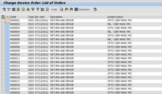 Service Management - Using IW72 to monitor the Service Order List ...